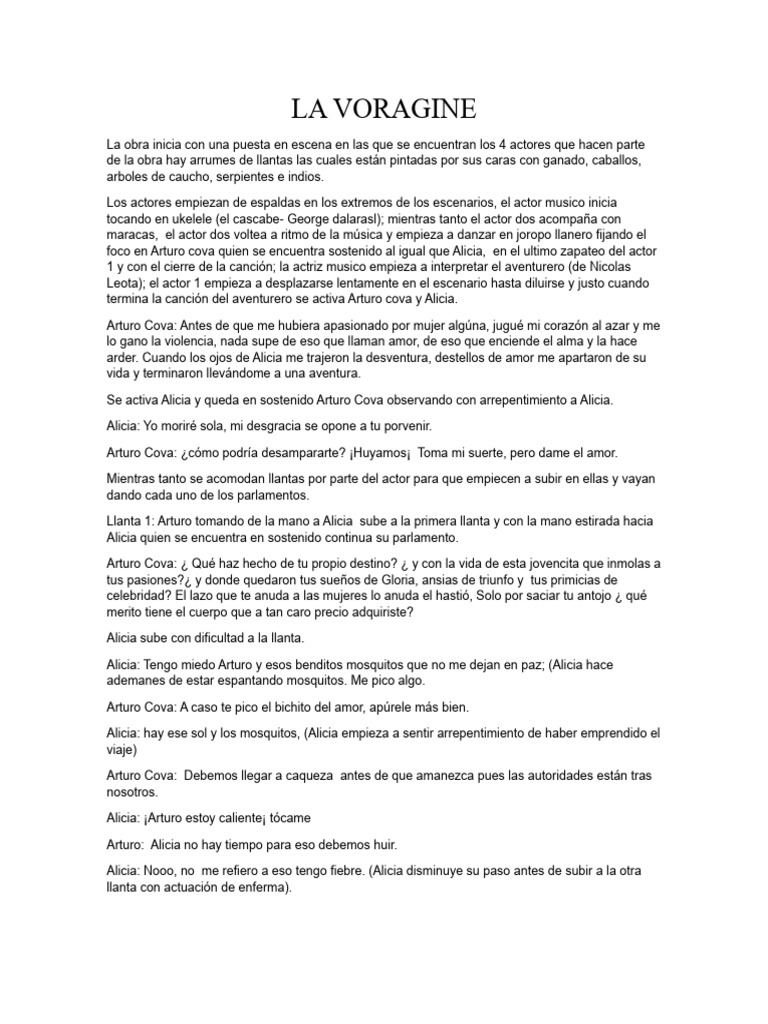 LA VORAGINE Libreto | PDF