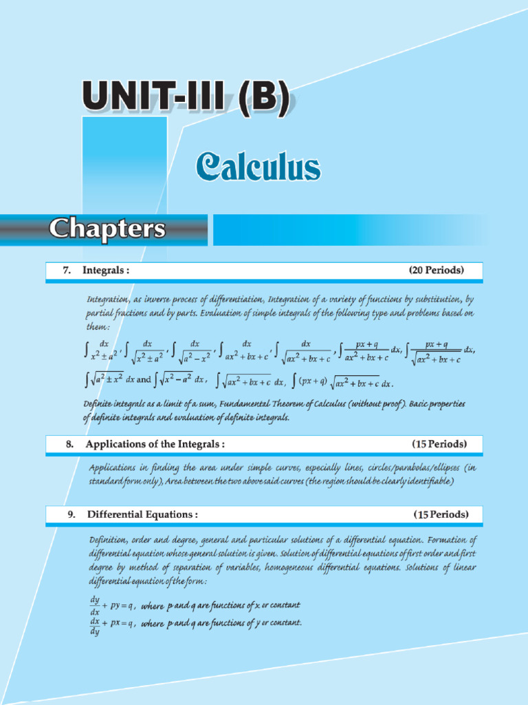 Chapter 7 Integrals | PDF