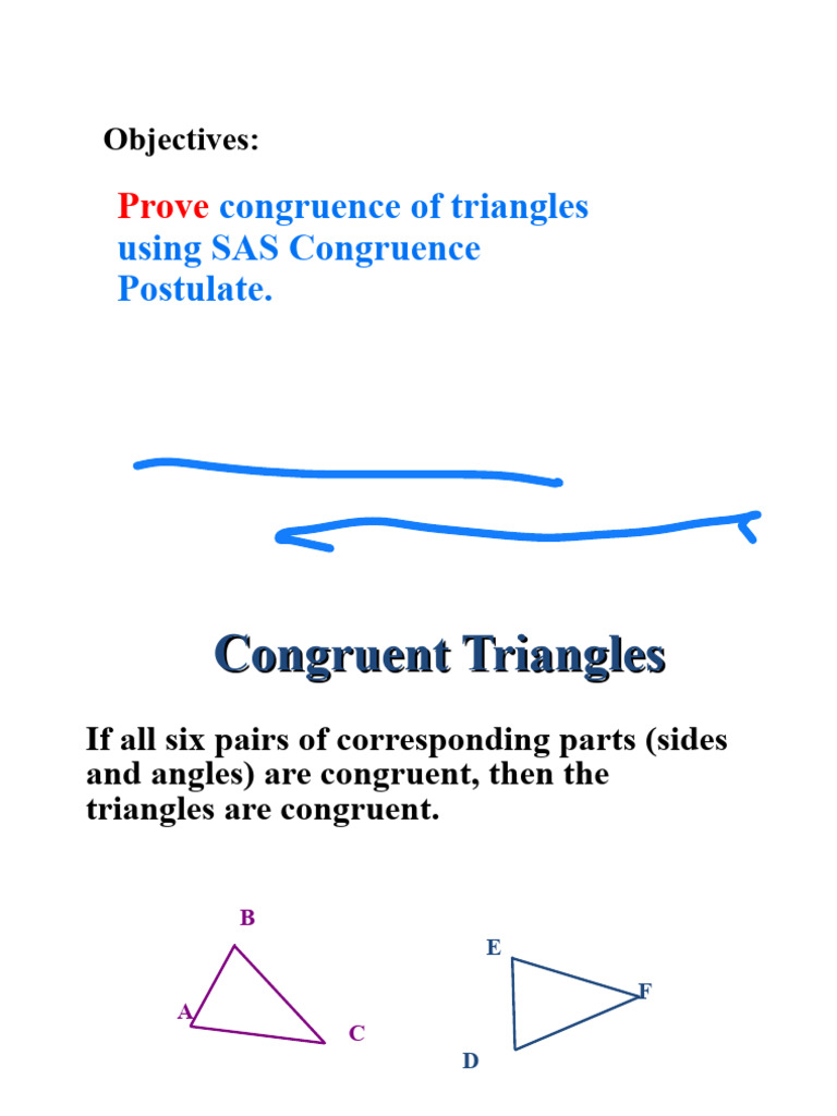 Lesson 2.3 SAS Congruence | PDF | Triangle | Euclidean Plane Geometry