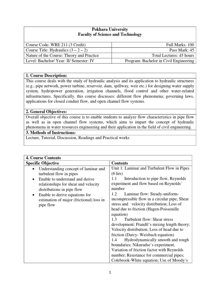 Hydraulics | Download Free PDF | Fluid Dynamics | Reynolds Number