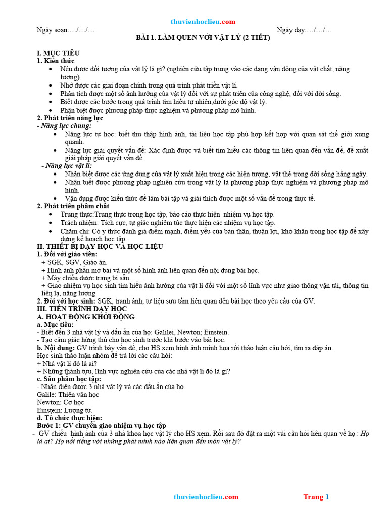 GA Vat Li 10 KNTT HK 1 | PDF