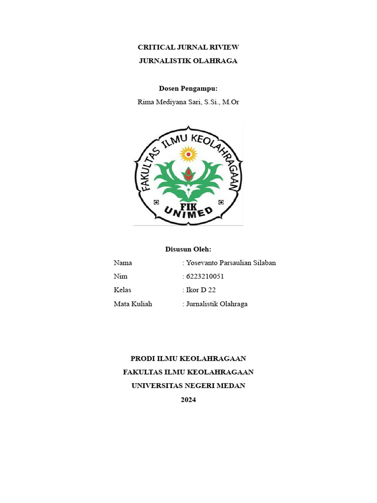Yosevanto - CJR Jurnalistik Olahraga | PDF | Pengembangan Diri | Sains & Matematika