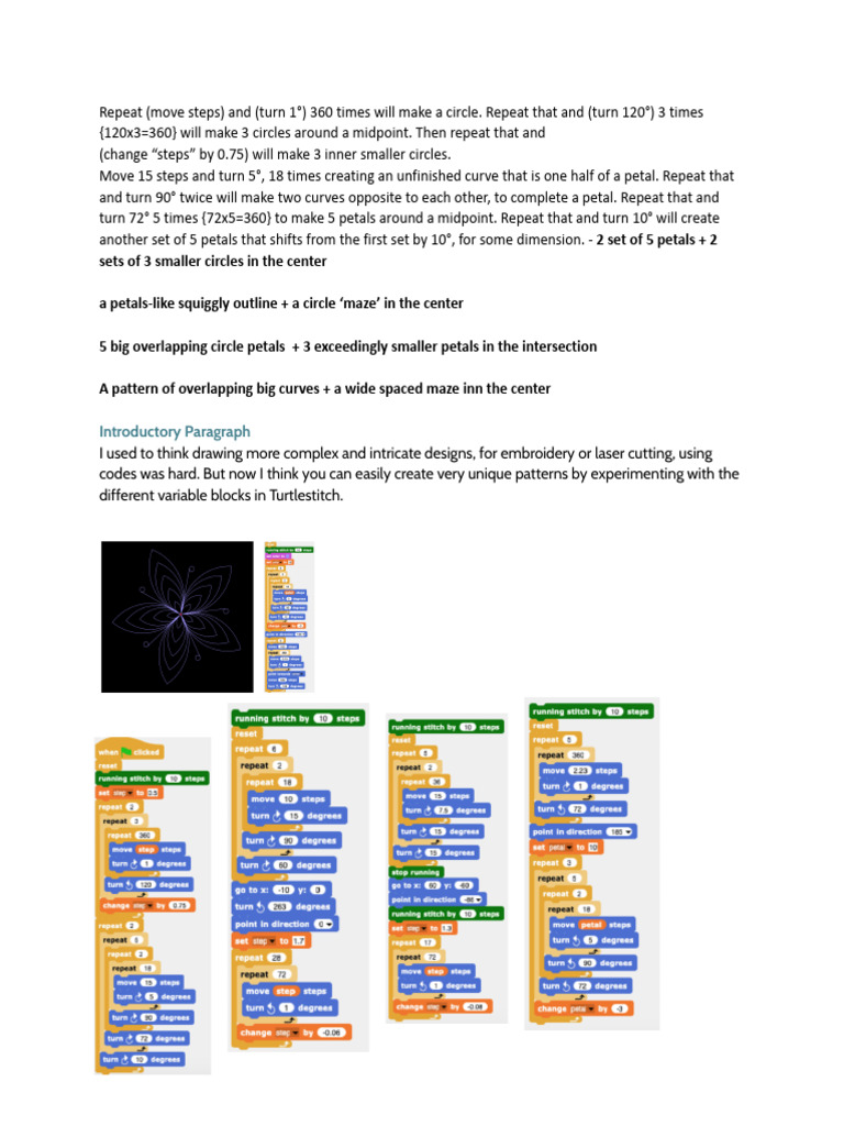 Turtlestitch coding - Flower | PDF