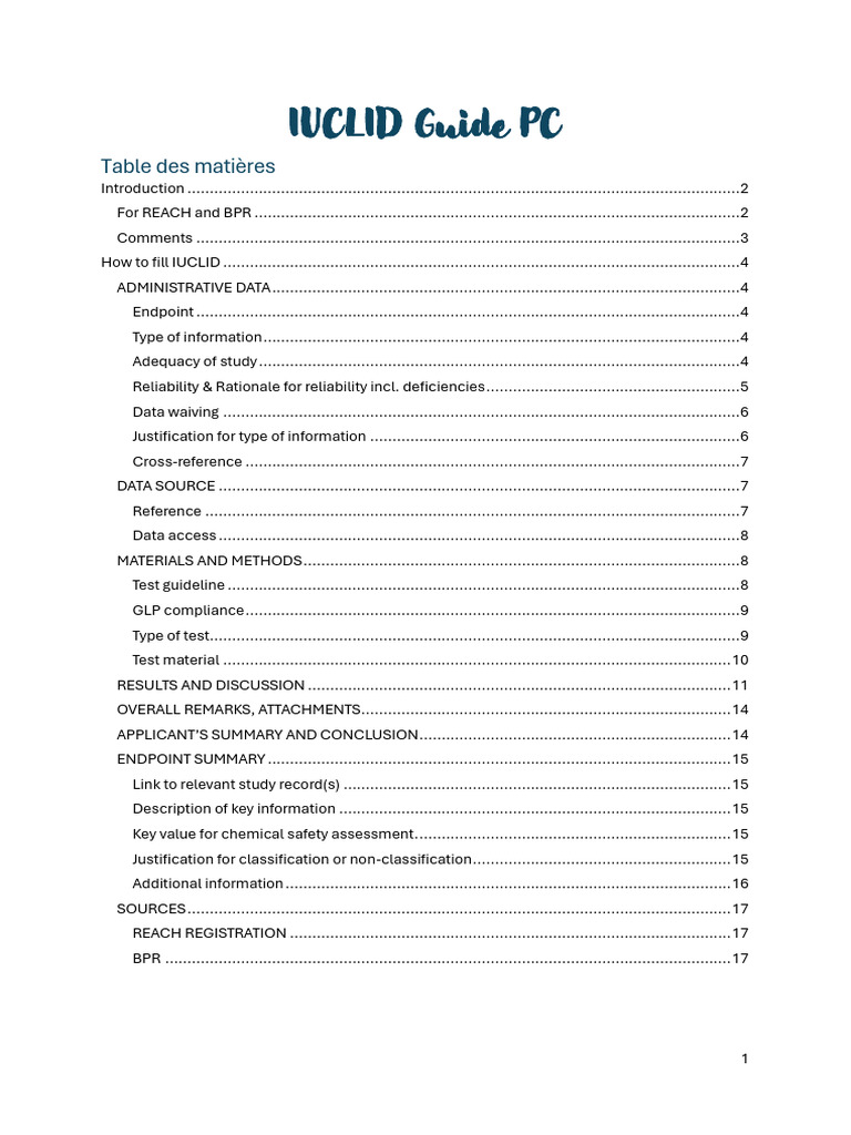 IUCLID Guide PC | PDF | Reliability Engineering | Solubility