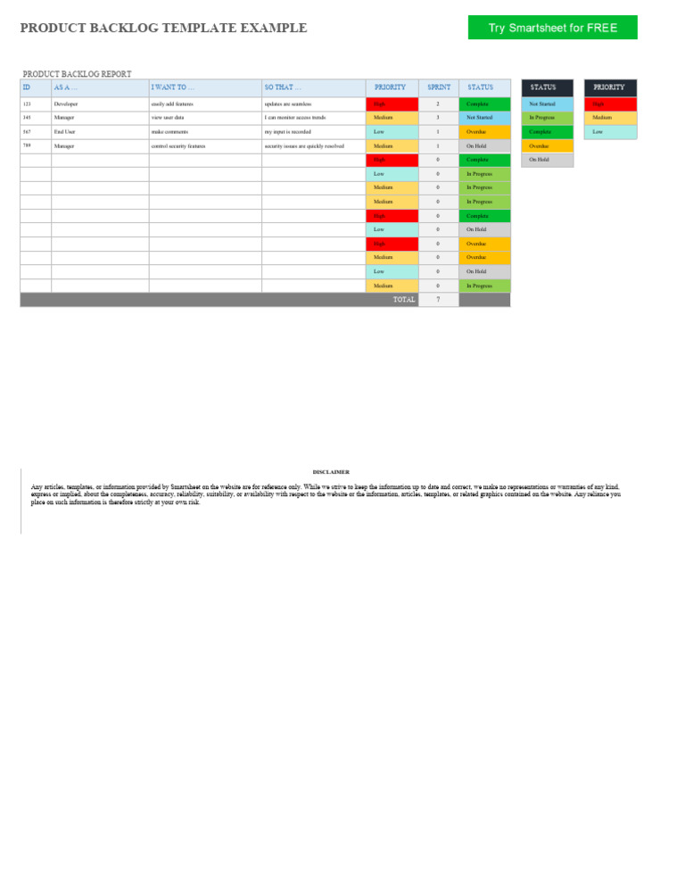 Product Backlog Template Guide | PDF | Information | Information Technology