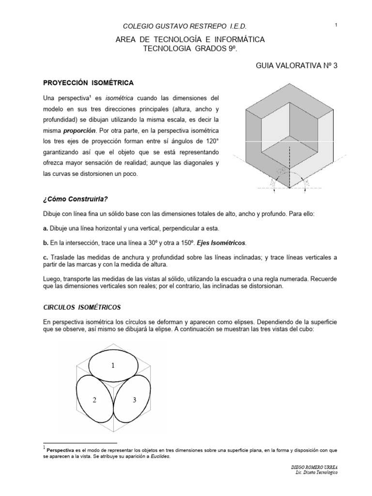 Guia 3 Isometrica | PDF | Perspectiva (Gráfica) | Geometría