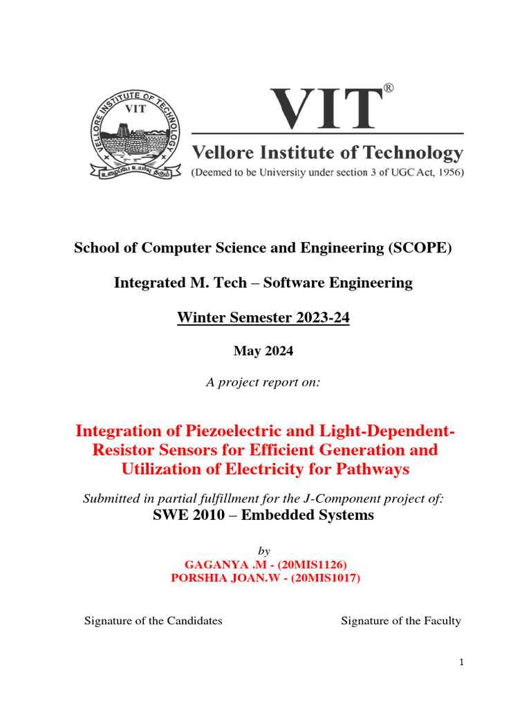 Emb Sys Report (20mis1126 - 1017) | PDF | Energy Harvesting | Power ...