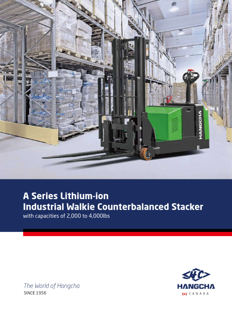A Series Lithium Ion Industrial Walkie Counterbalanced Stacker 2000 ...