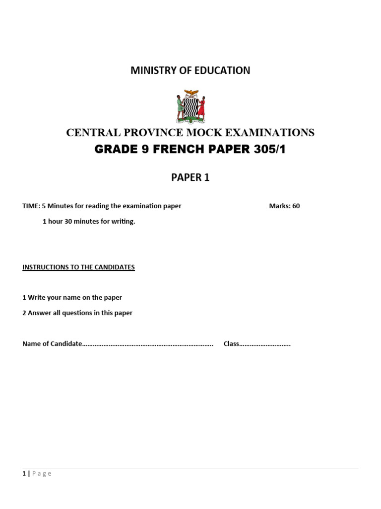 French Grade 9 | PDF | Morphologie linguistique | Typologie linguistique