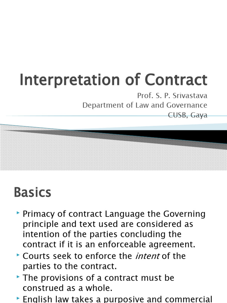 Contract Interpretation Principles | PDF | Statutory Interpretation | Justice