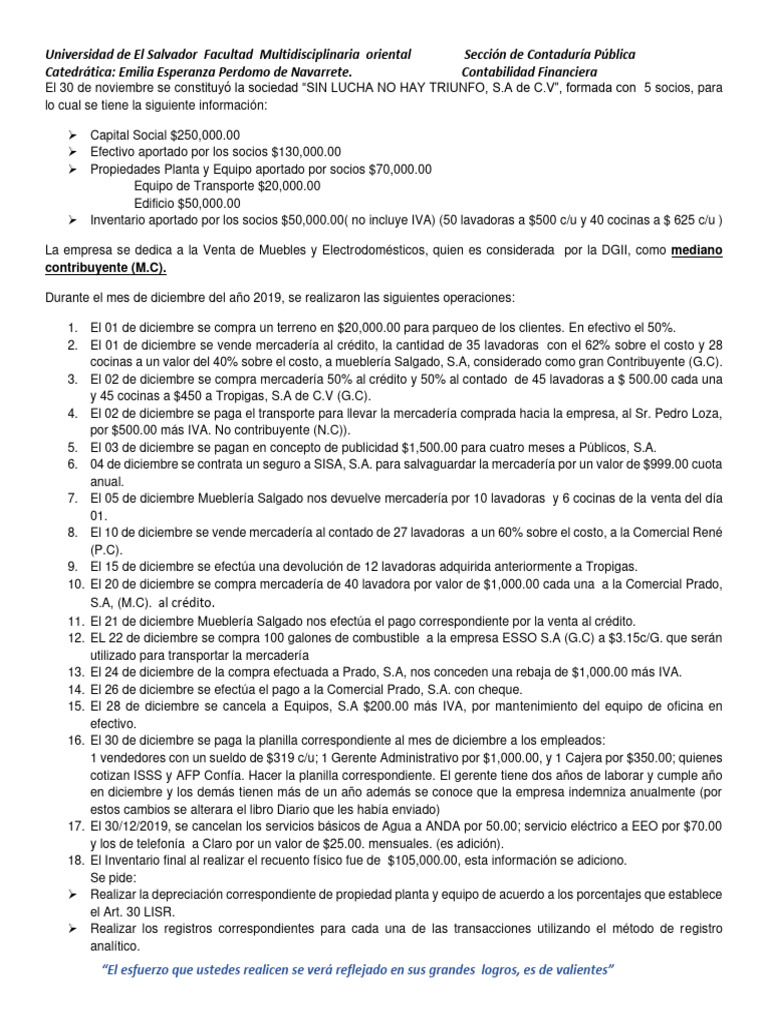 Caso Metodo de Registro Analitico | PDF | Contabilidad | Impuesto al valor agregado