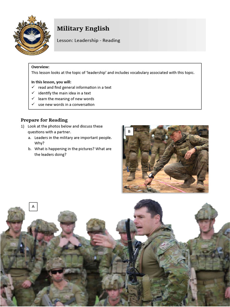 Lesson - Leadership - Students | PDF | Military Rank | Leadership