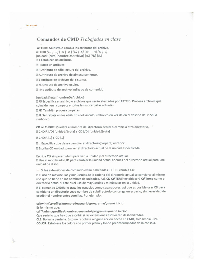 Comandos CMD | PDF