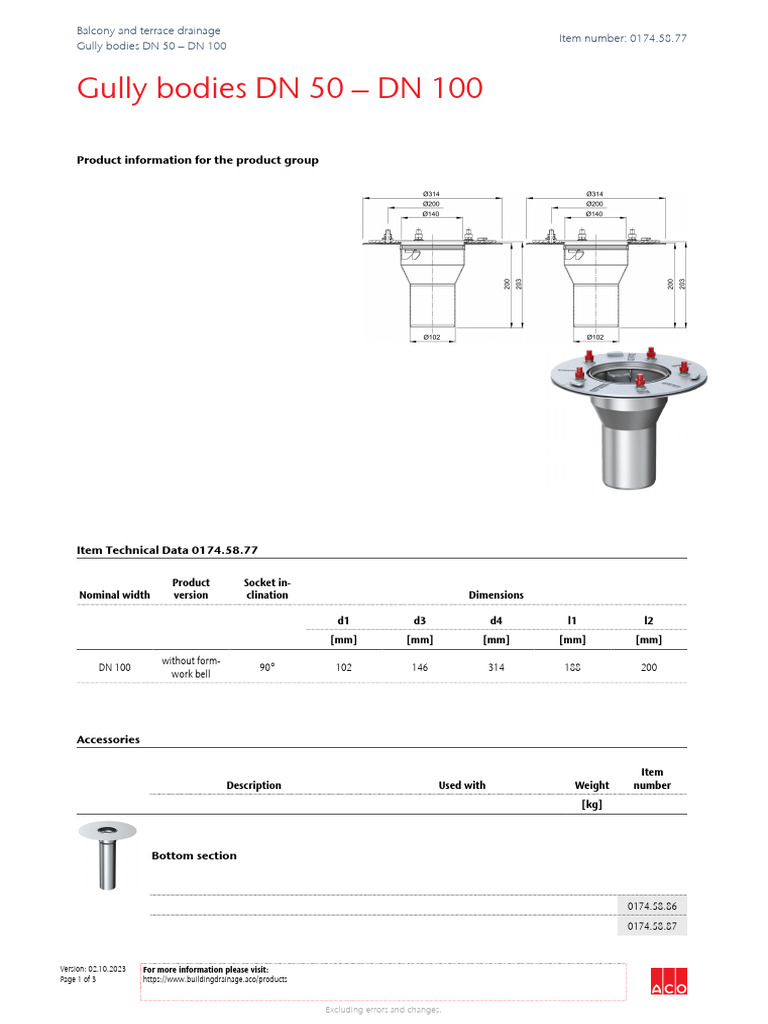 ACO Datasheet - 01745877 - SBF-BD - en - v47 | PDF | Building ...