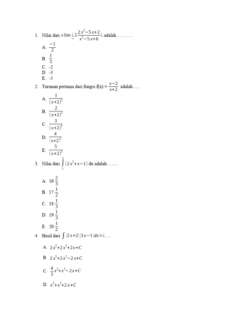 Kumpulan Soal Kalkulus | PDF
