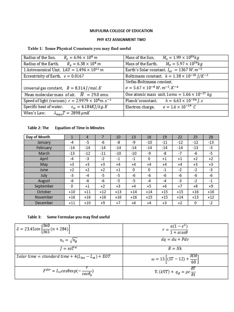 2021 Phy 472 Assignment 2 | PDF | Physical Quantities | Quantity