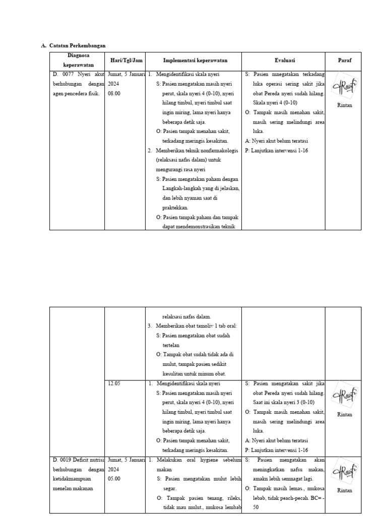 Catatan Perkembangan | PDF