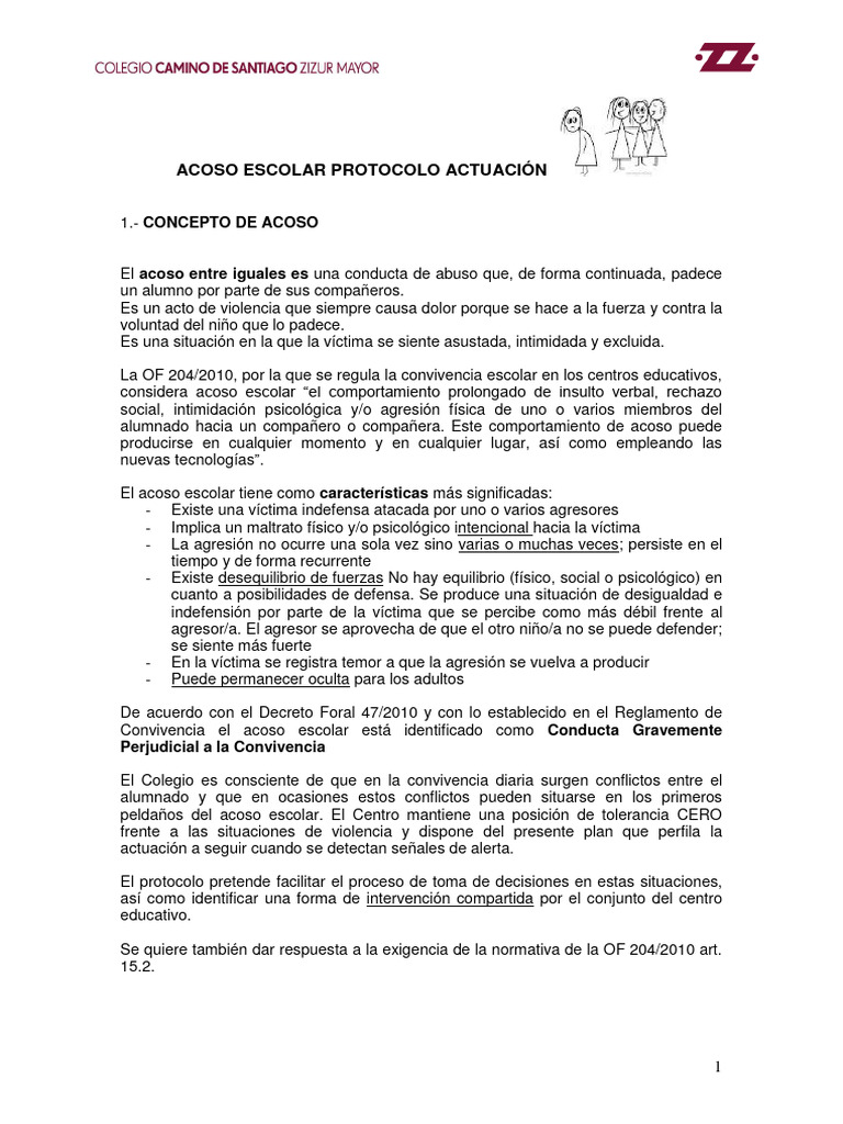 Protocolo Acoso Entre Alumnado | PDF | Agresión