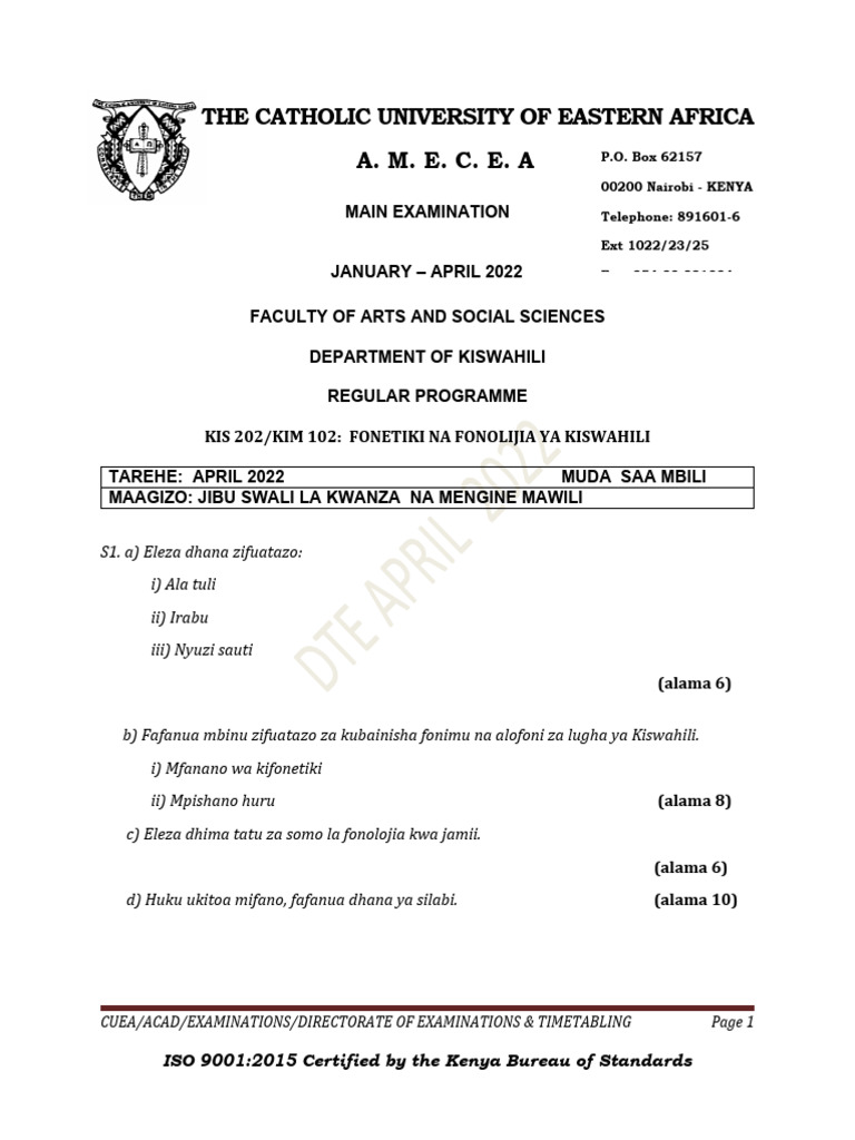 Fonetiki Na Fonolojia Exam | PDF