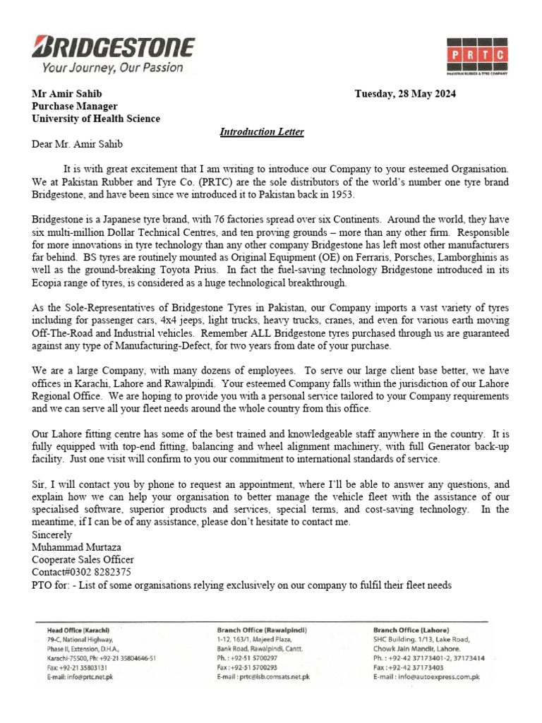 Introduction to Bridgestone Tyres in Pakistan | PDF | Tire | Pakistan