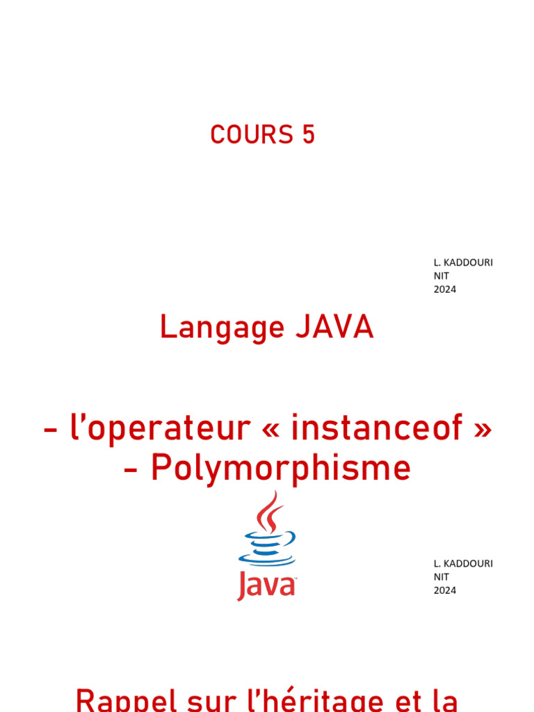 Héritage et Polymorphisme en Java | PDF | Zoologie | Programmation informatique