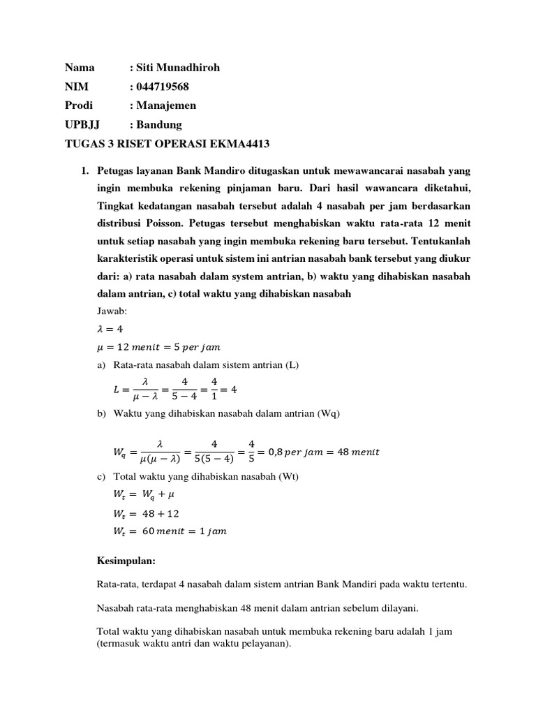 Tugas 3 Riset Operasi Ekma4413 | PDF Tugas 3 Riset Operasi Ekma4413 | PDF