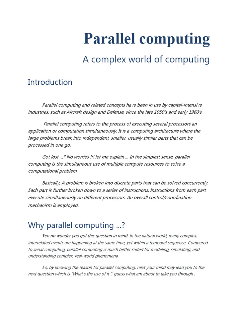 Parallel Computing | PDF | Parallel Computing | Computing Parallel Computing | PDF | Parallel Computing | Computing