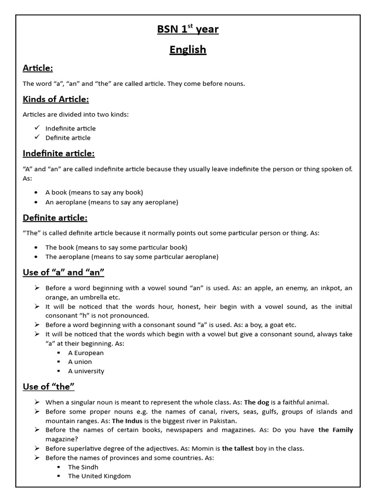 Articles + Clause and Phrase | PDF | Verb | Clause
