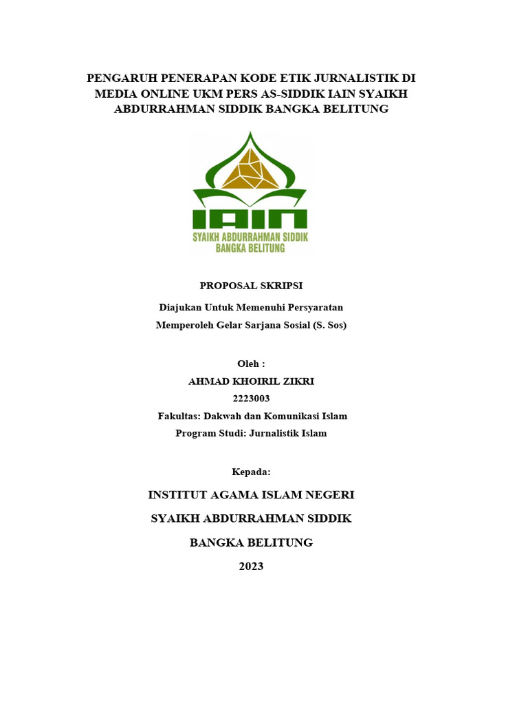 Proposal Bab 1 Kuanti | PDF