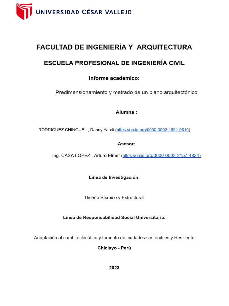 INFORME DE ESTRUCTURAS | PDF | Fundación (Ingeniería) | Hormigón