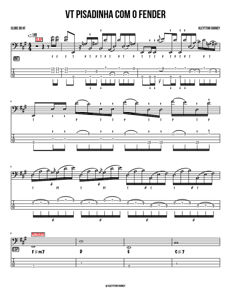 Tablatura e Partitura - Pisadinha Fender | PDF