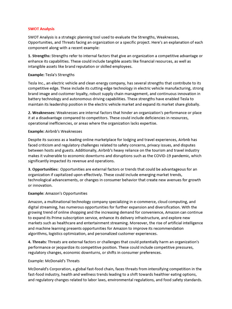 SWOT Analysis | PDF | Strategic Management | The Walt Disney Company