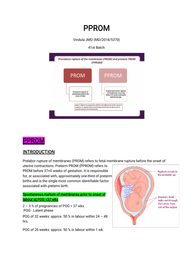 PPROM & PROM-WPS Office | PDF | Childbirth | Obstetrics