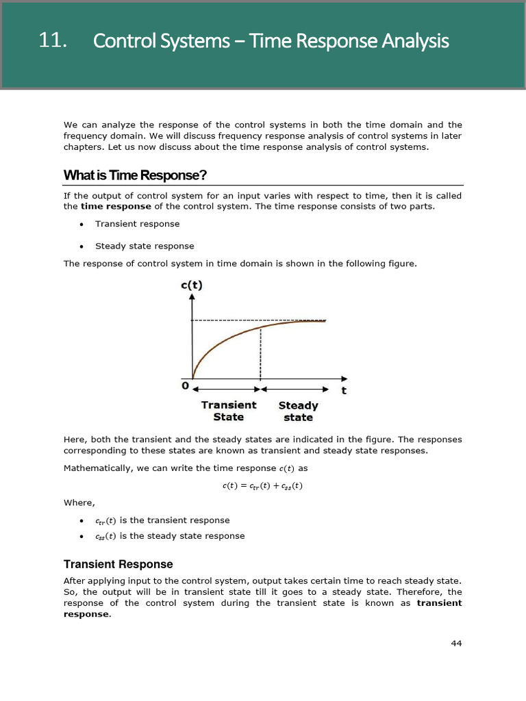 L11 Control Systems - Time Response Analysis | PDF | Steady State ... L11 Control Systems - Time Response Analysis | PDF | Steady State ...