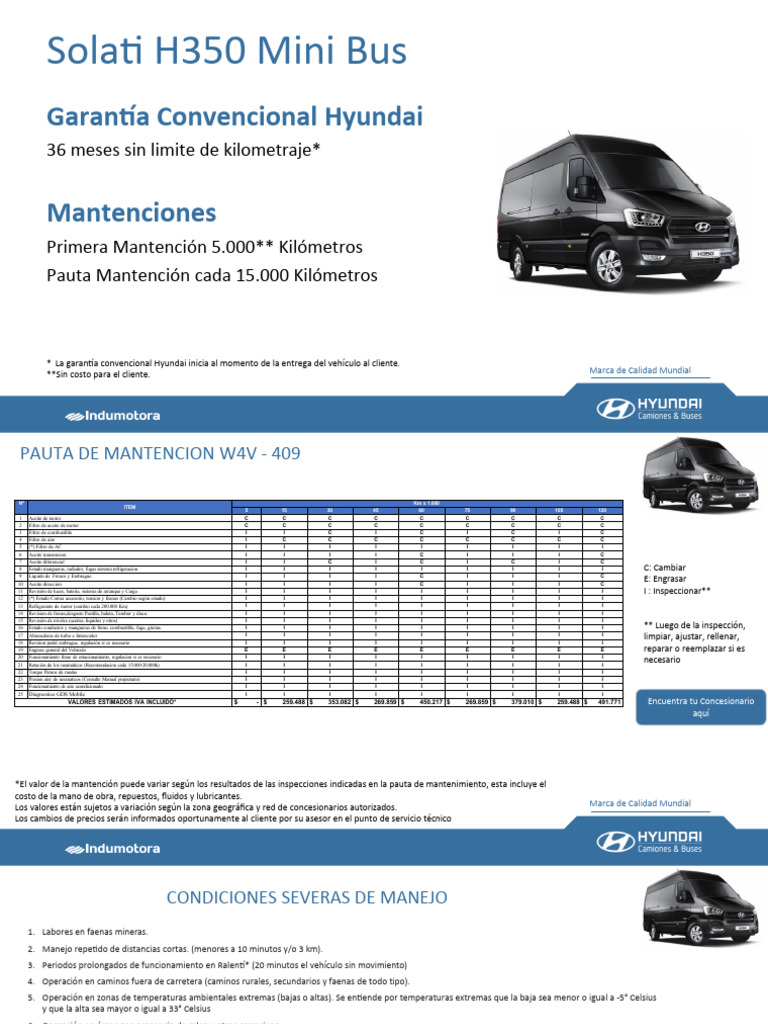 Pauta Mantencion Solati Mini Bus | PDF | Vehículos | Tecnología de ...