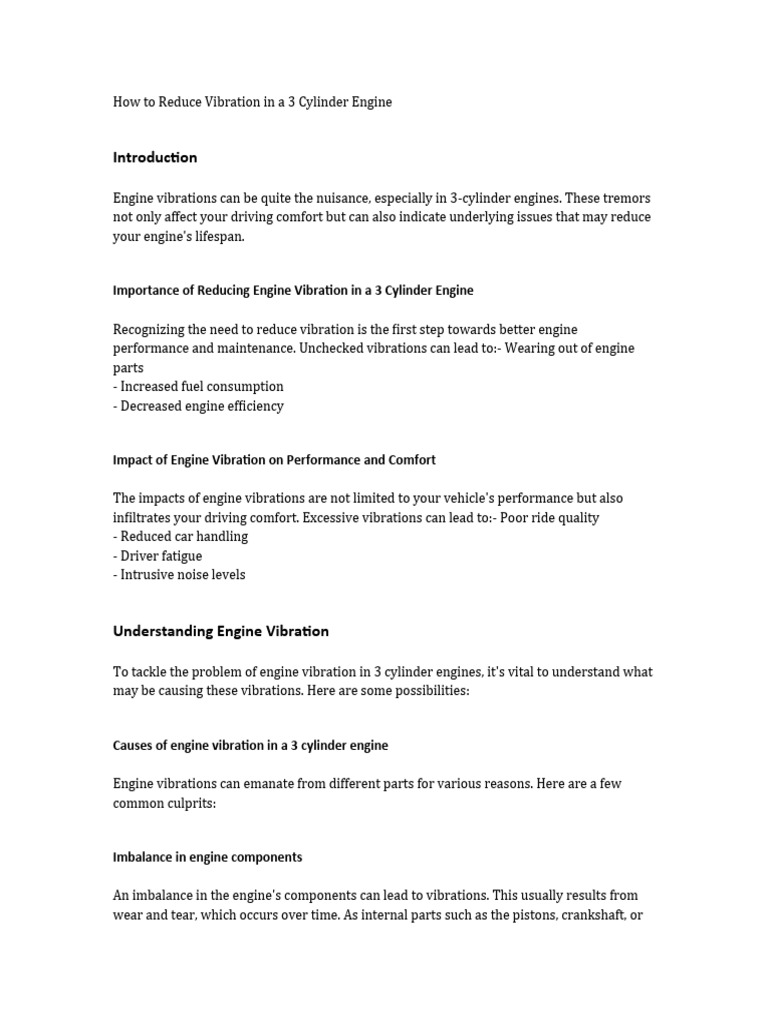 Reducing Vibration in 3 Cylinder Engines | PDF | Engines | Ignition System