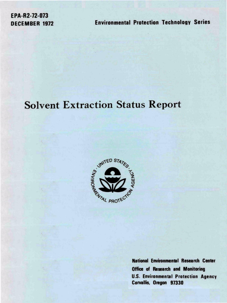 Solvent Extraction Status report-US EPA | PDF