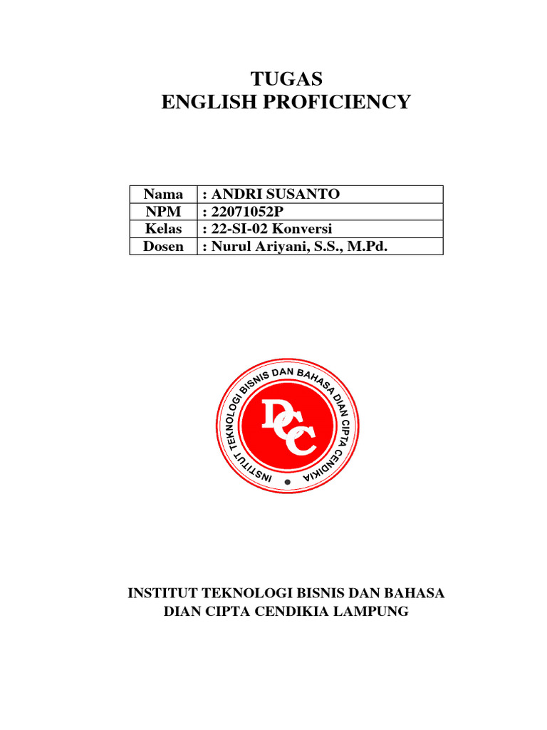 Tugas English Proficiency | PDF