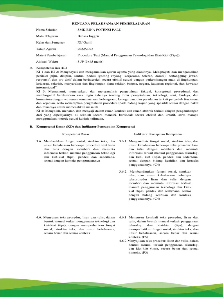 RPP Procedure Text | PDF