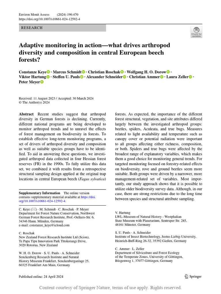 Adaptive Monitoring in Action-What Drives Arthropo | PDF | Principal Component Analysis ...