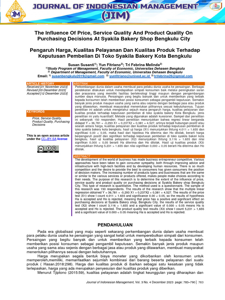 The Influence of Price Service Quality and Product | PDF