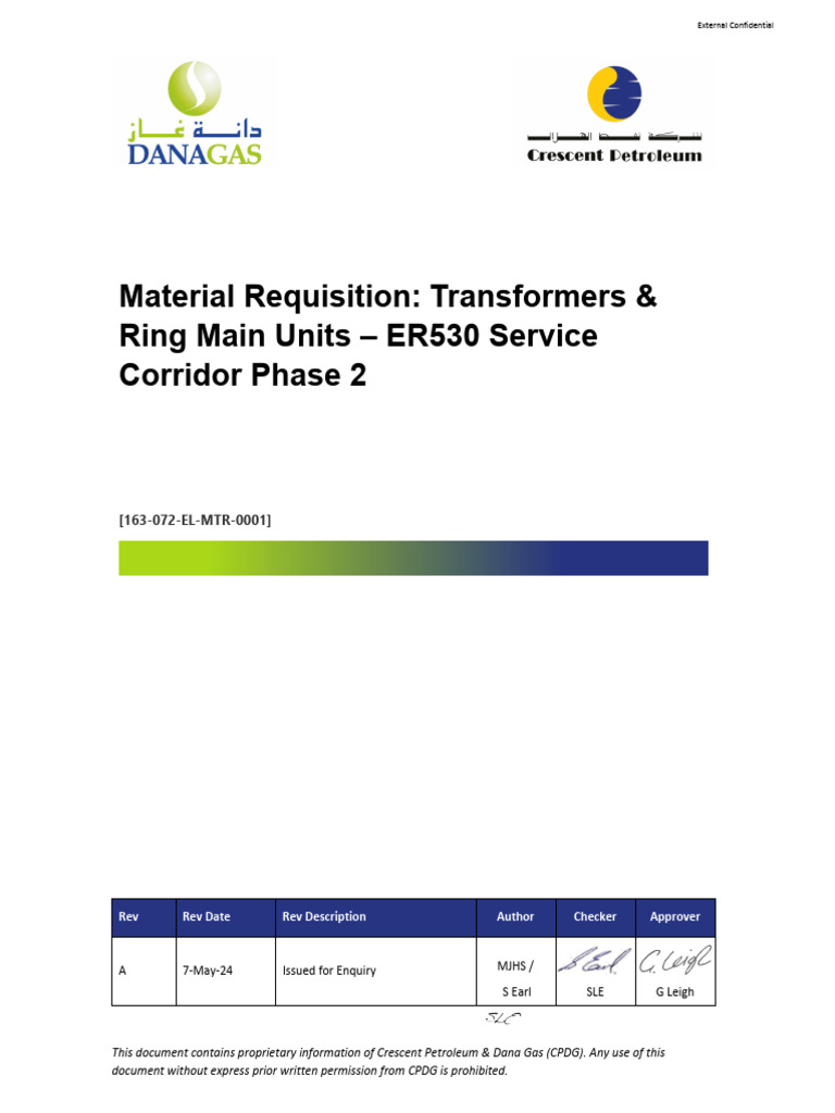 163-072-EL-MTR-0001 - A - SC P1+2 TX + RMU - Signed | PDF | Specification (Technical Standard ...