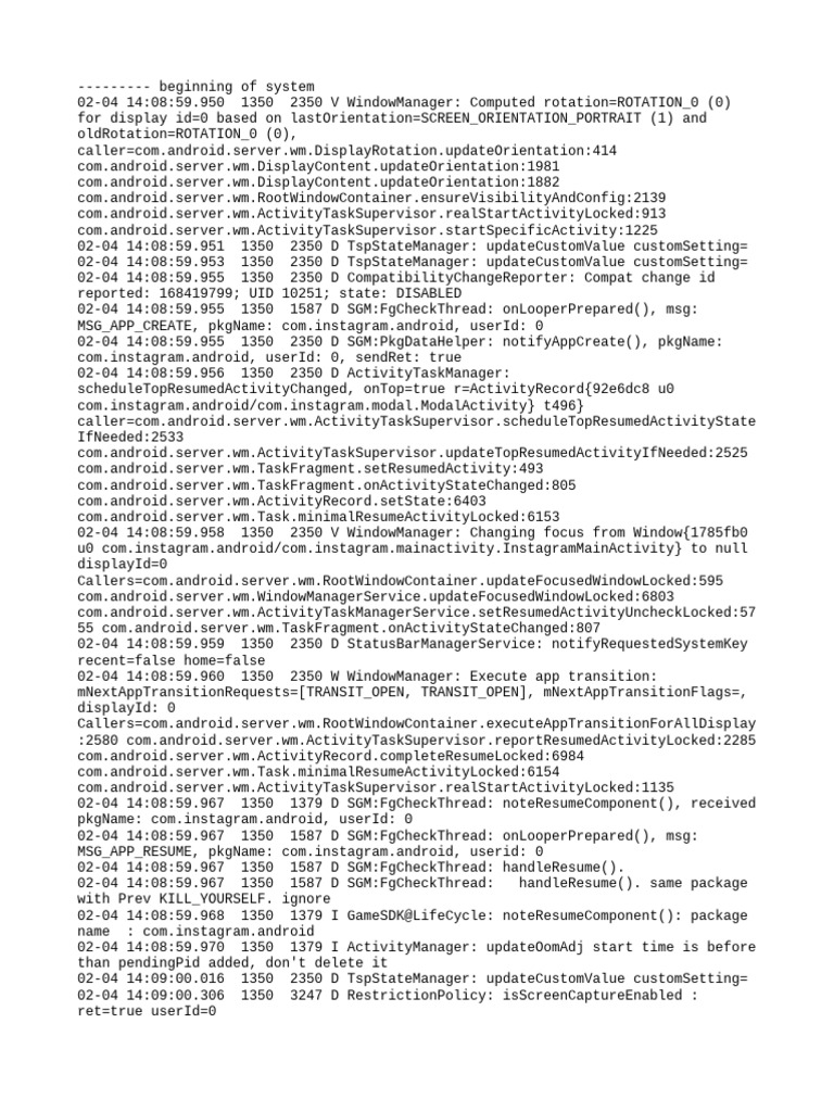 Android System Log Analysis | PDF | Computing | Operating System Technology