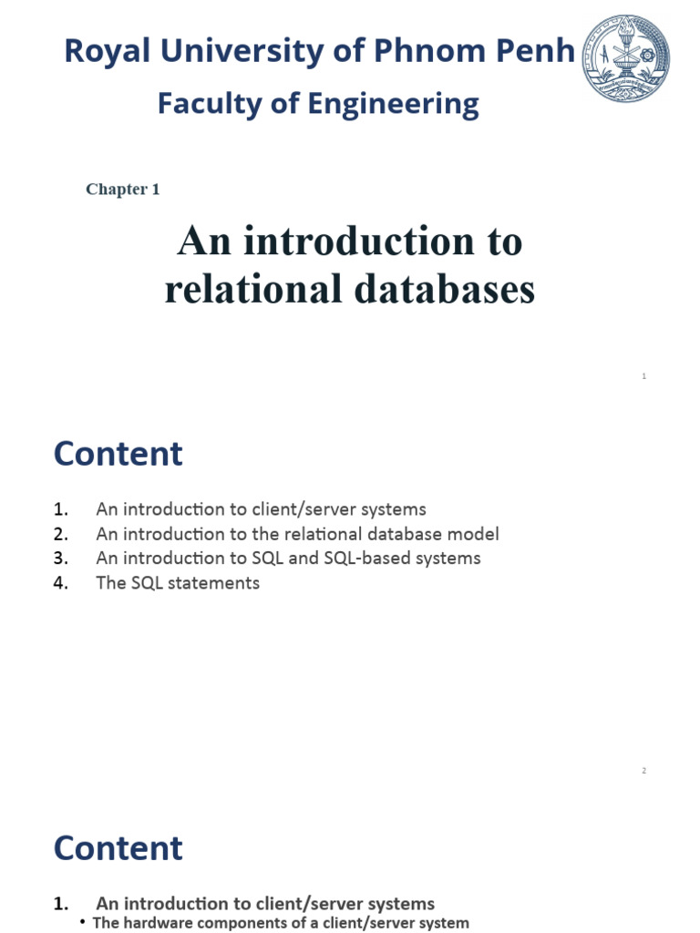Chapter 1 | Download Free PDF | Databases | Sql