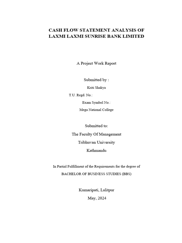 CASH FLOW STATEMENT ANALYSIS OF LAXMI LAXMI SUNRISE BANK LIMITED | PDF | Survey Methodology ...