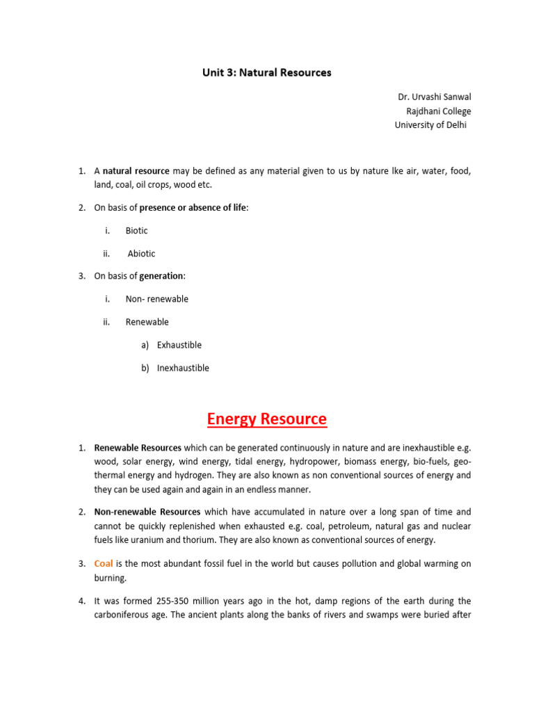 Unit 3 Natural Resources | Download Free PDF | Petroleum | Nuclear Power