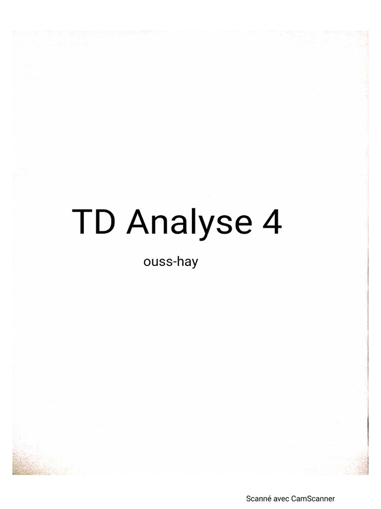 TD Analyse Correc | PDF