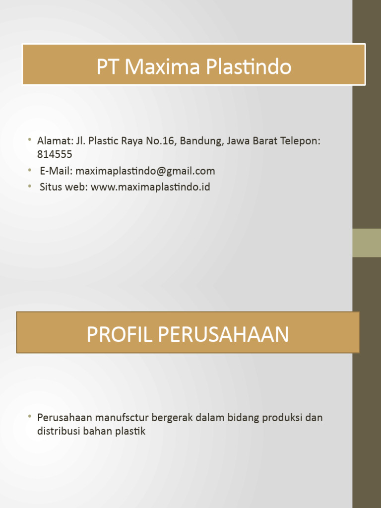Profil dan Tagihan PT Maxima Plastindo | PDF