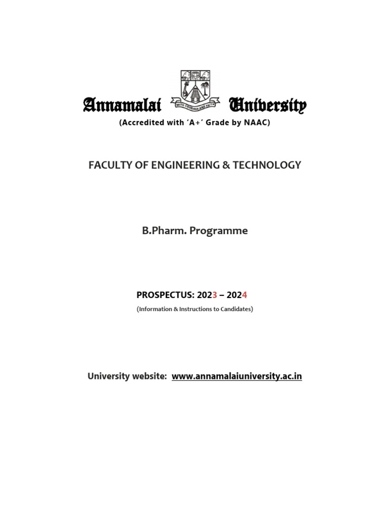 Bpharm Prospectus 2023 24 | PDF