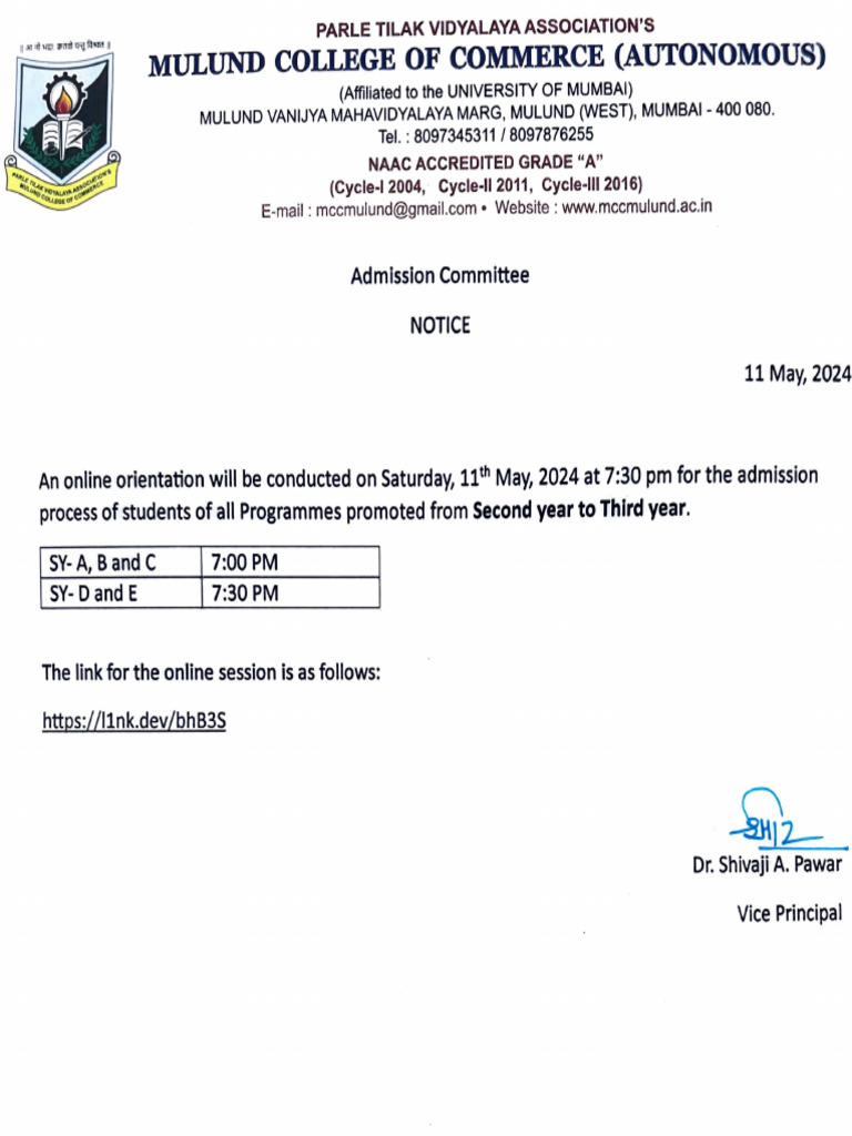 Third-Year Admission Orientation | PDF